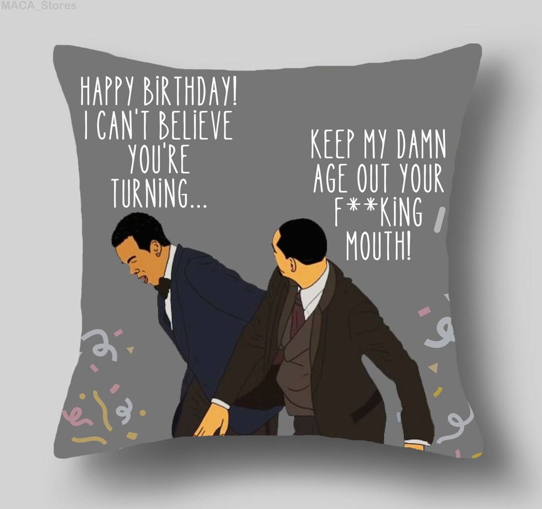 Will Smith Slaps Chris Rock Birthday Pillow Case Will Smith Birthday Pillow Will Smith Pillow ...