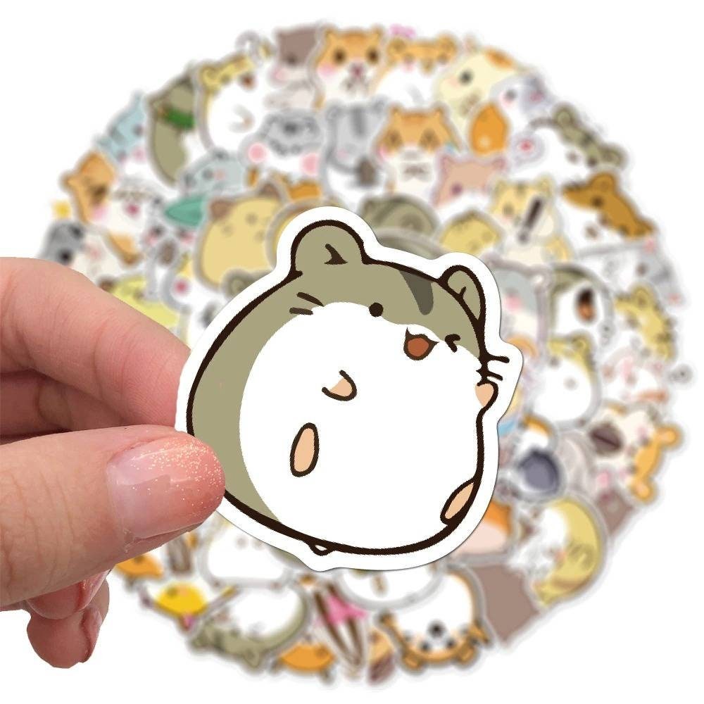 10/30/50/100pcs Cute Hamsters Stickers Pack Kawaii Cartoon - Etsy UK