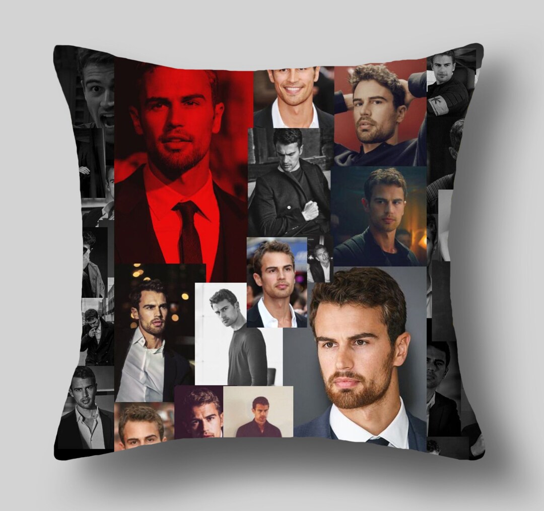 Theo James Collage Pillow Case Custom Cushion Cover Theo James Birthday Gift Christmas ...