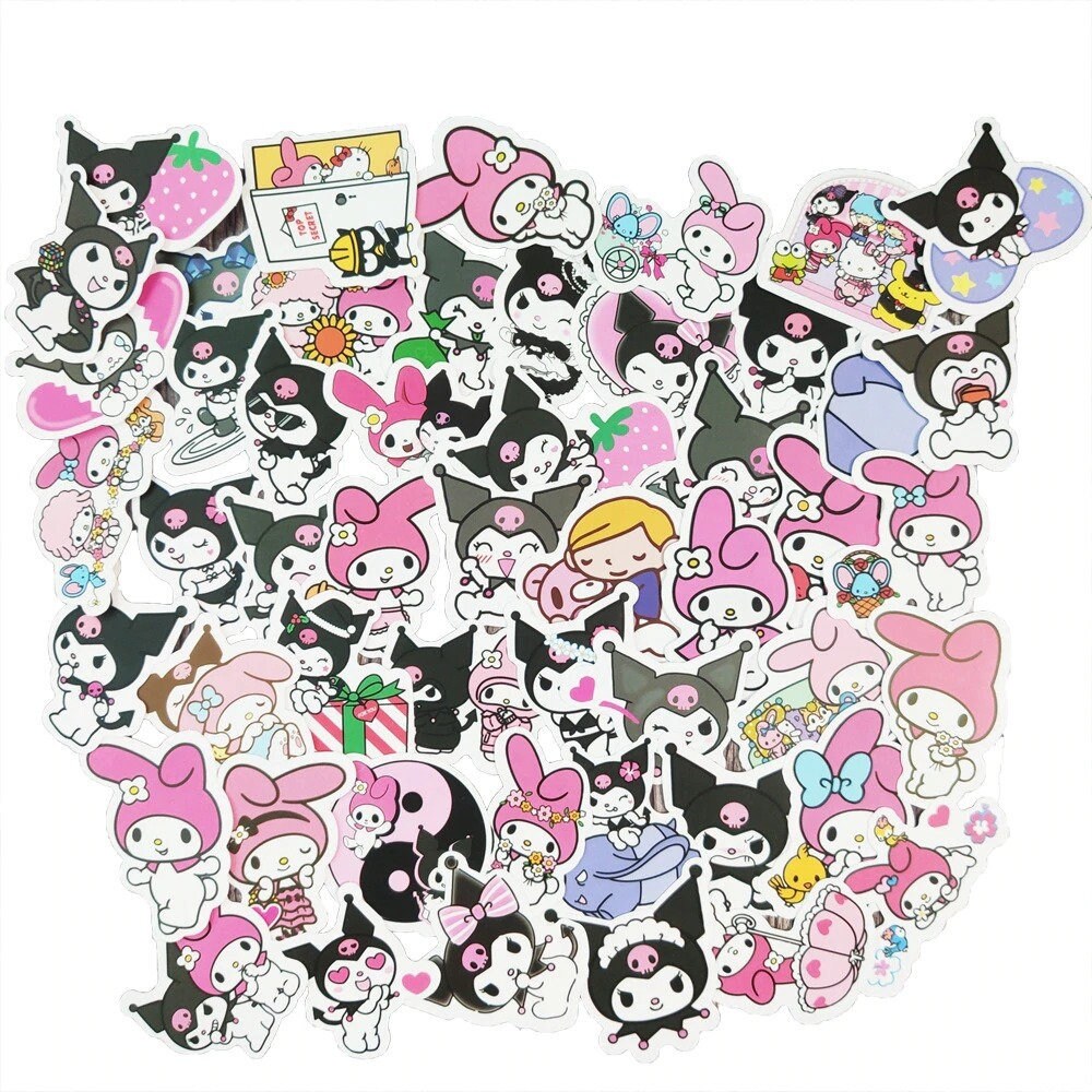 50pcs Lovely Kuromi Melody Stickers Pack Anime Cute T Toys Etsy