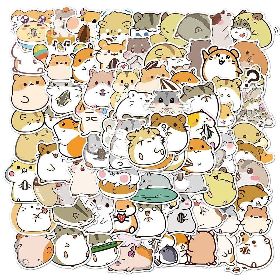 10/30/50/100pcs Cute Hamsters Stickers Pack Kawaii Cartoon | Etsy