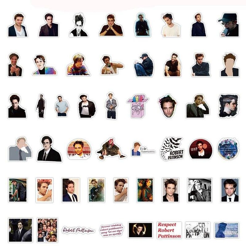 50pcs Robert Pattinson Stickers Pack Popular Actor DIY - Etsy