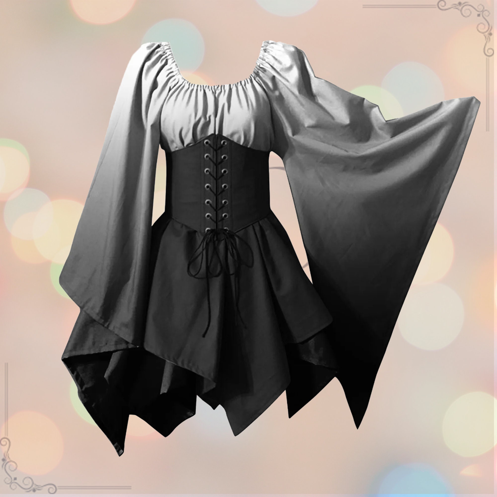 Gothic Dress, Renaissance Vintage Palace Dress, Corset Dress, Victoria ...