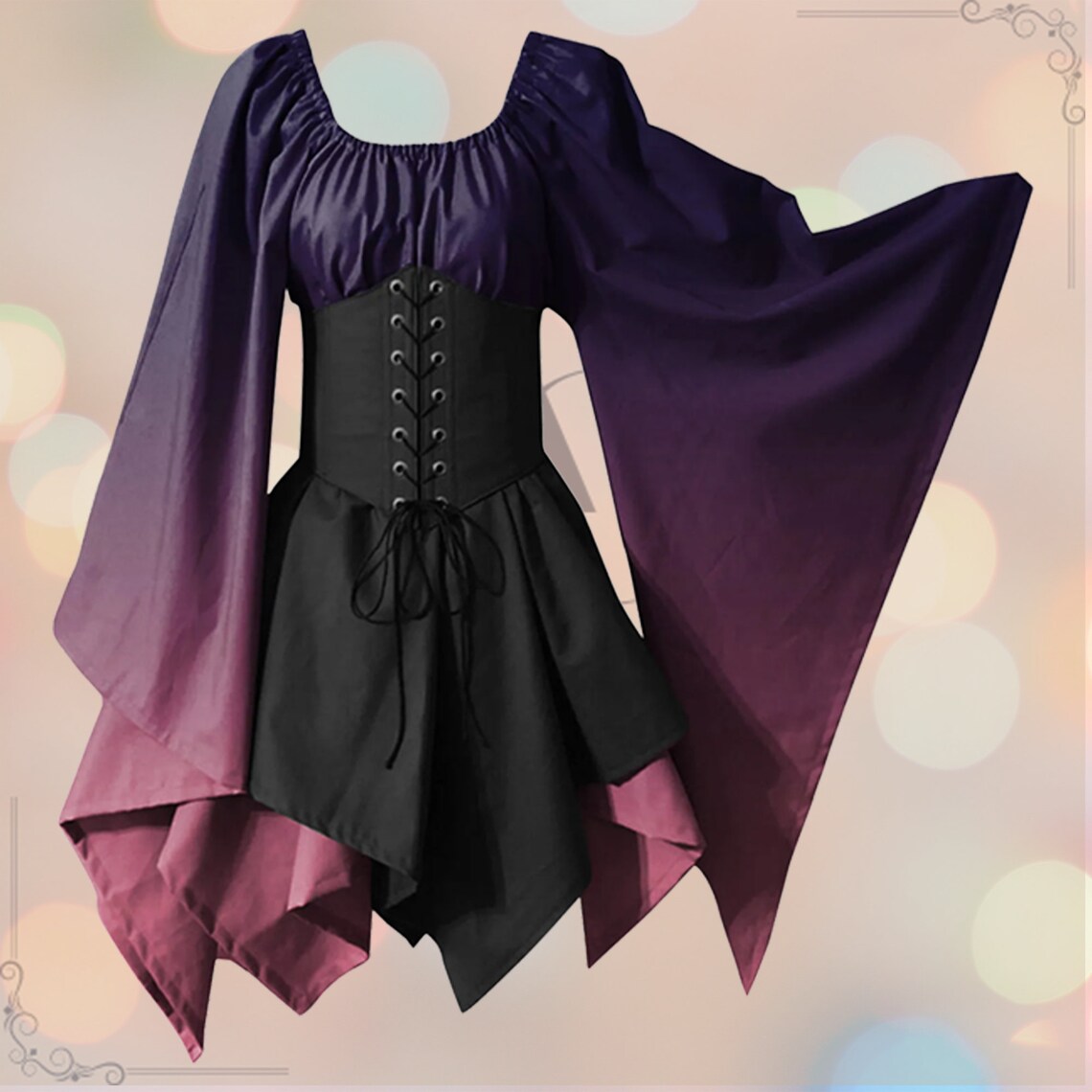 Gothic Dress, Renaissance Vintage Palace Dress, Corset Dress, Victoria ...