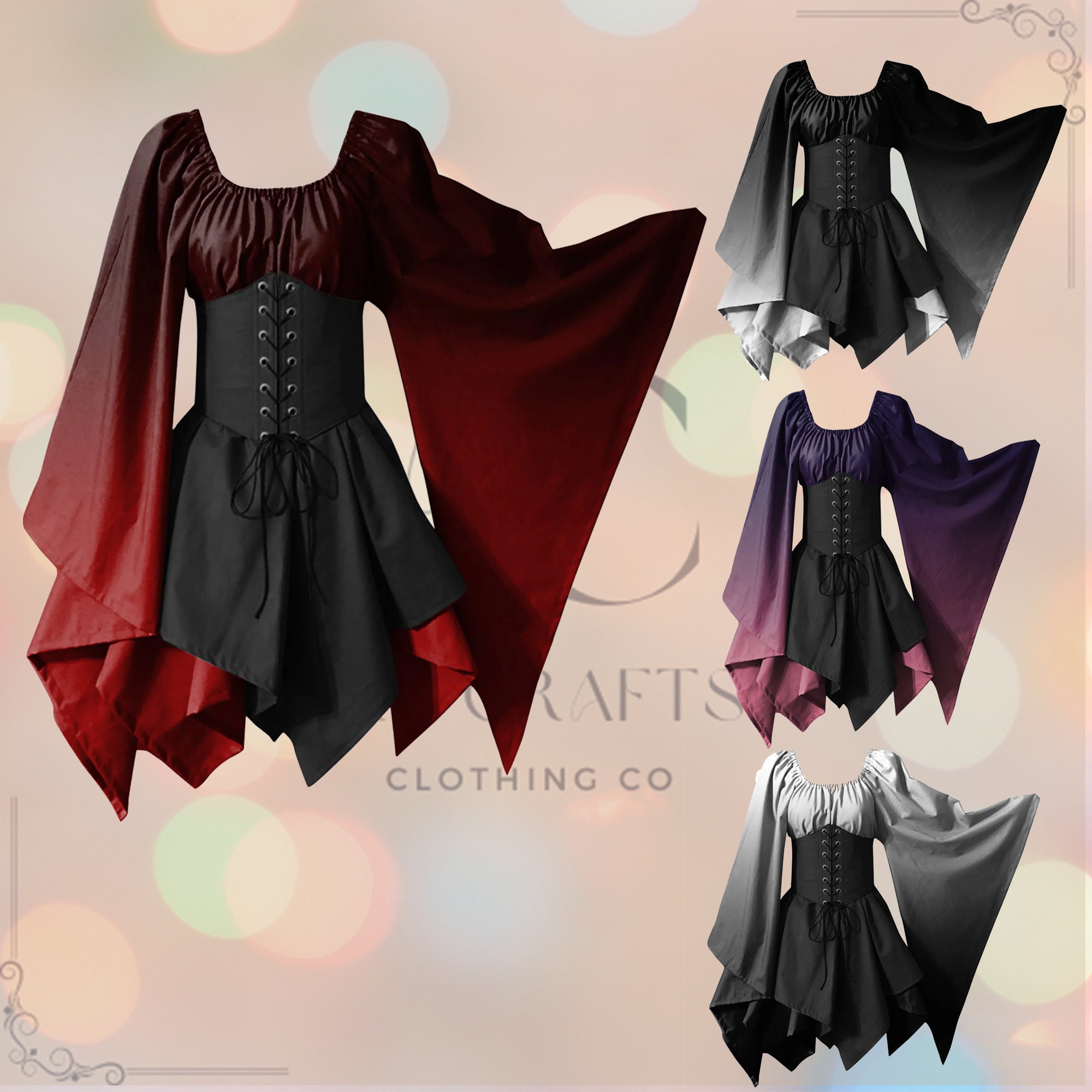 Gothic Dress, Renaissance Vintage Palace Dress, Corset Dress, Victoria ...