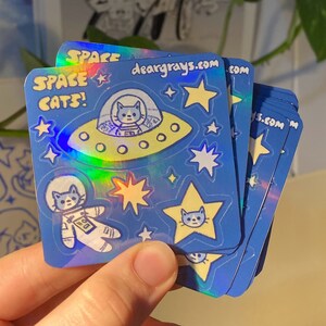 Space Cats Mini Sticker Sheet - Etsy