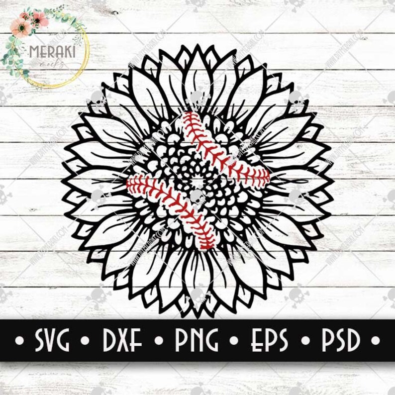 Sunflower Baseball/ Softball Cut File & SVG|| Cricut Silhouette ...