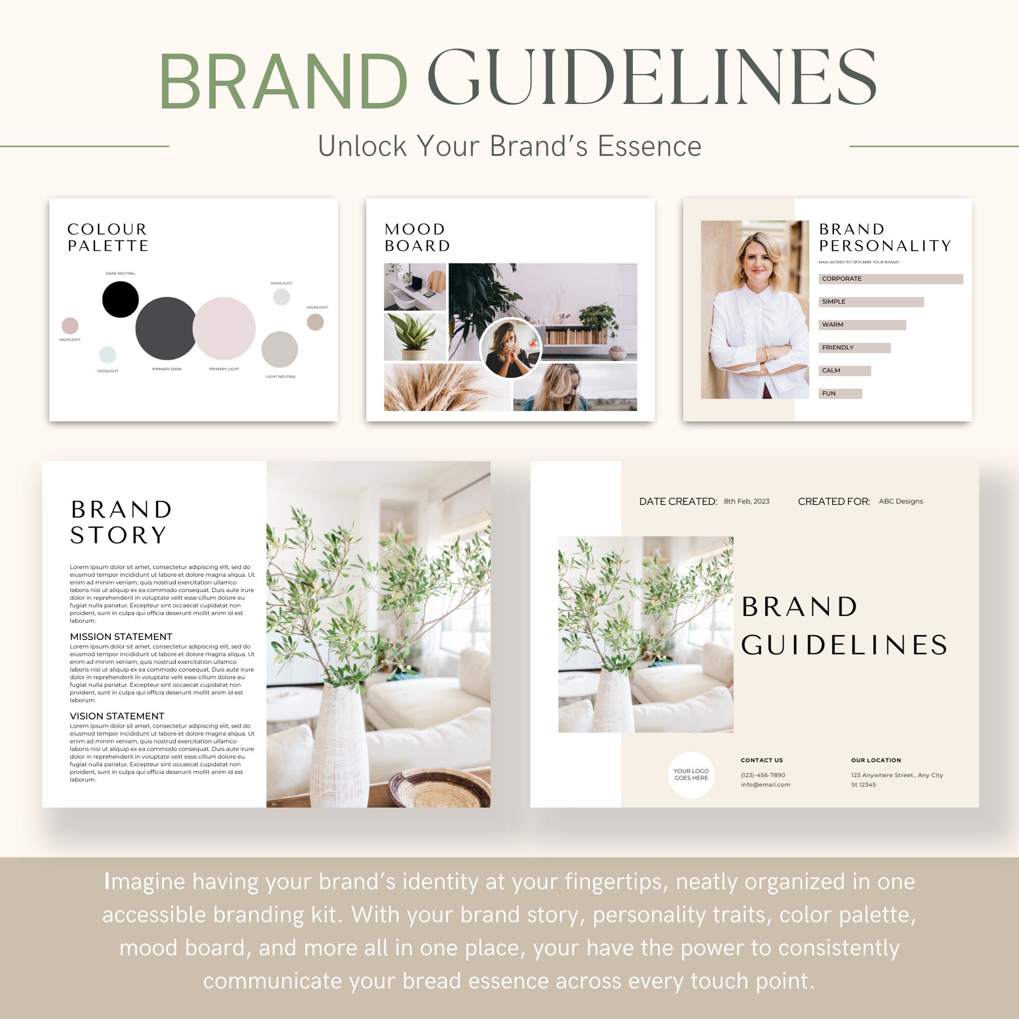 Brand Guidelines Kit, Business Branding, Social Media Branding, DIY ...