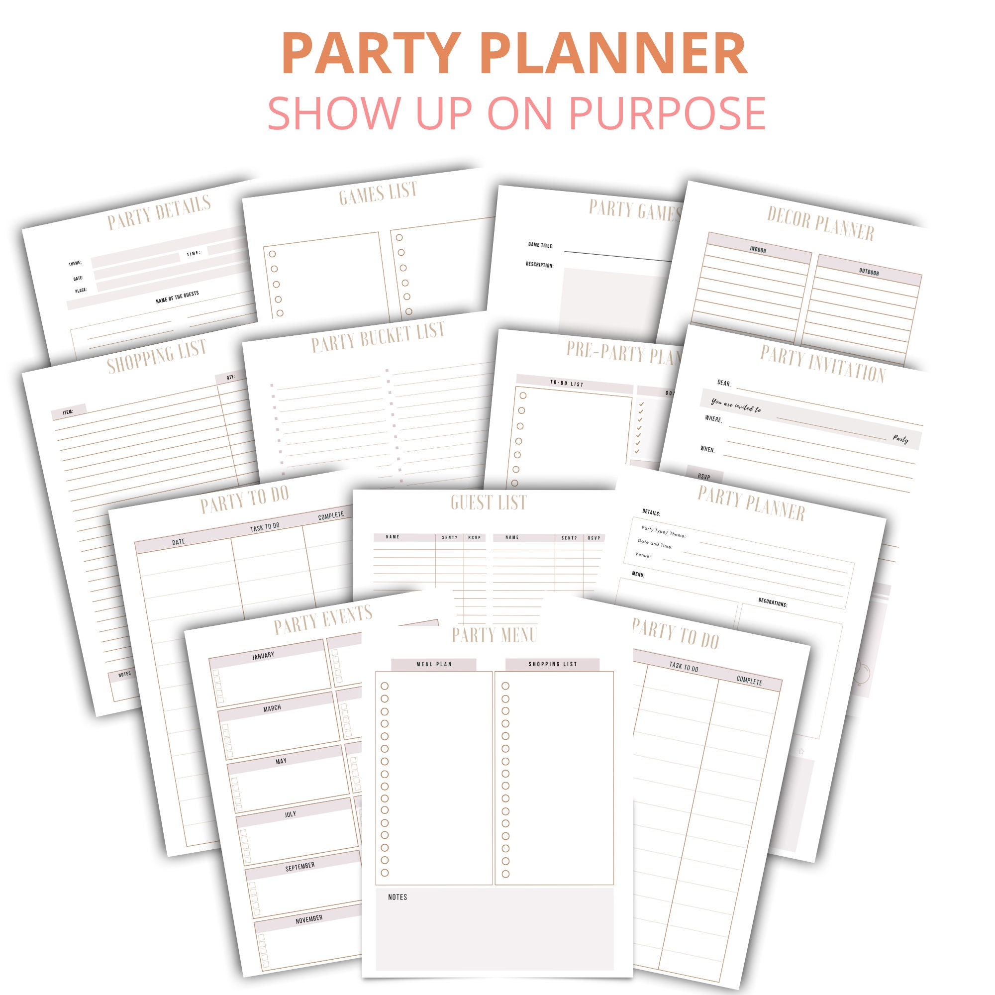 All-in-one Party Planning Guide, Birthday Planner, Holiday Planner ...