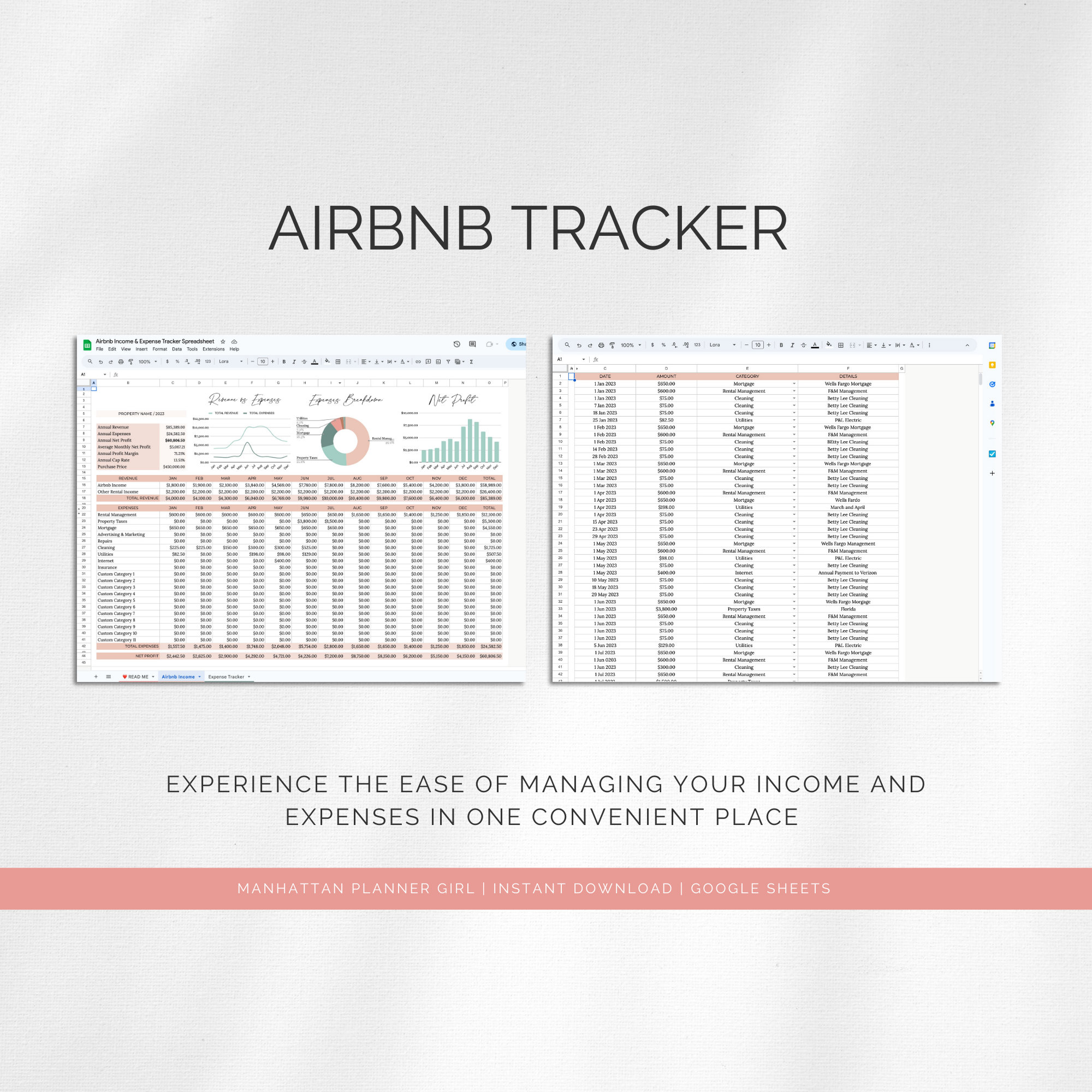 Airbnb Income and Expense Tracker, Rental Income Spreadsheet, Real ...