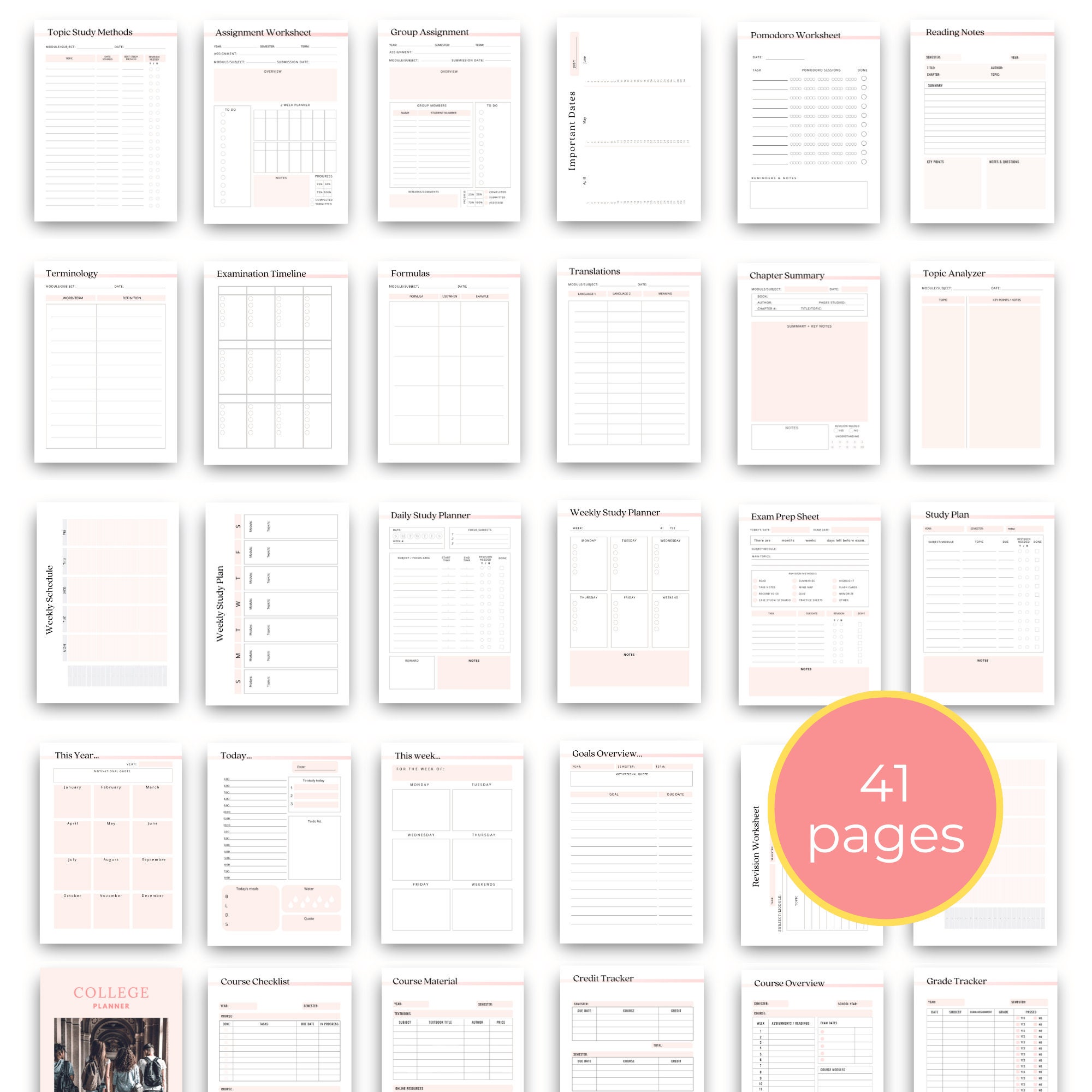 College and University Planner for High School and College Students ...