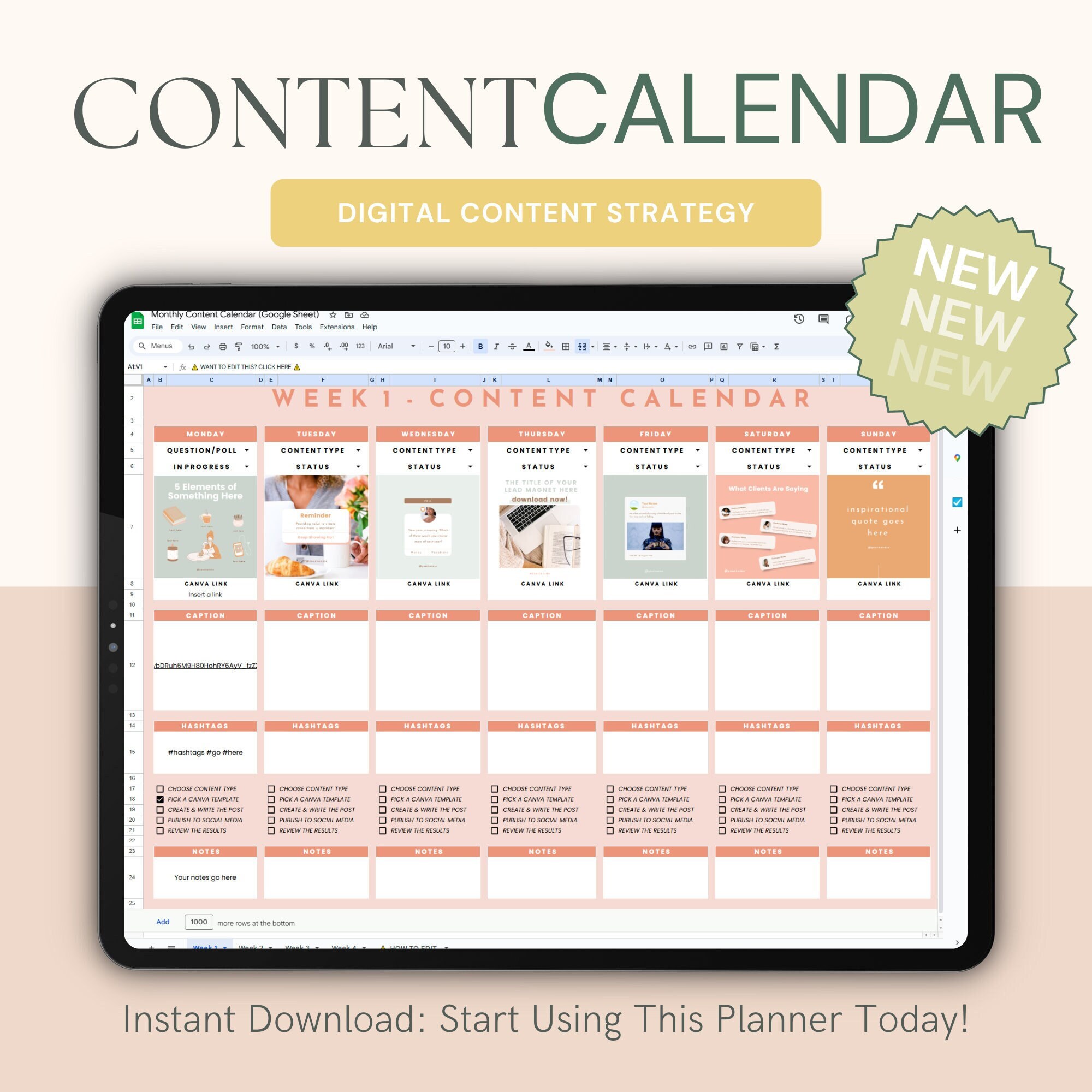 Travel Agent Social Media Calendar, Instagram and Tiktok Planner ...