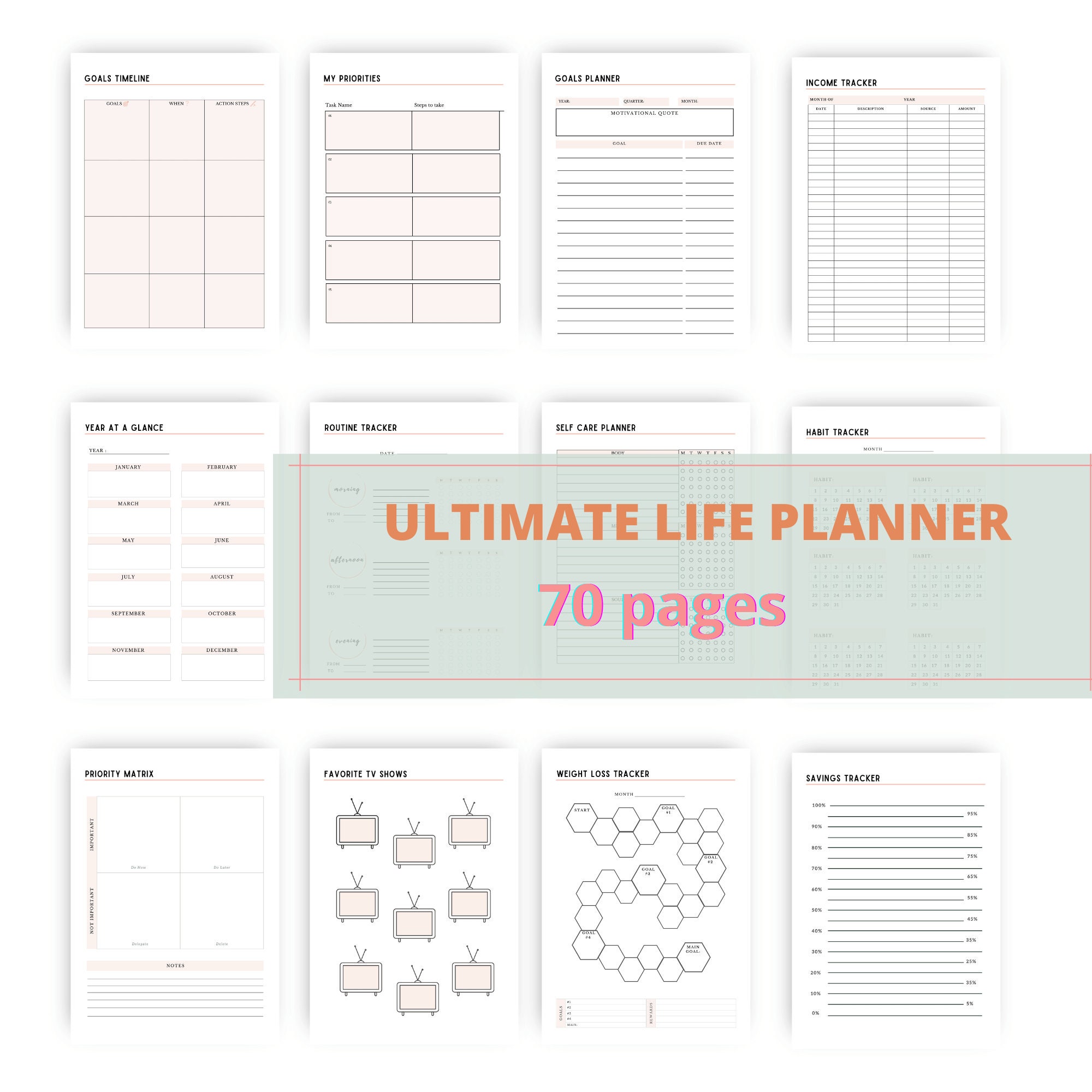 Ultimate Life Planner | 2024 Planner | Goals Planner| Live Your Best ...
