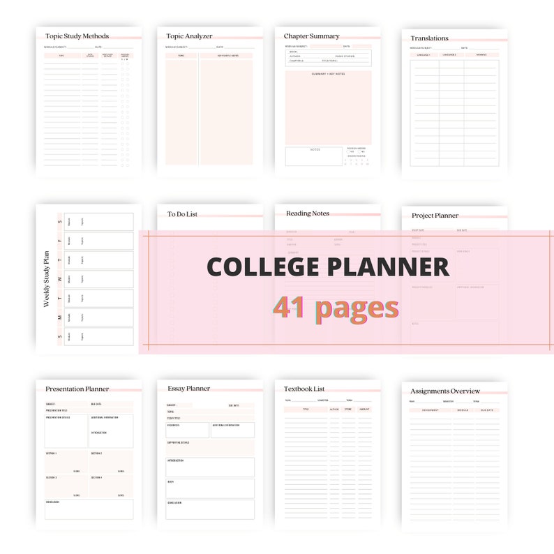 College and University Planner for High School and College Students ...