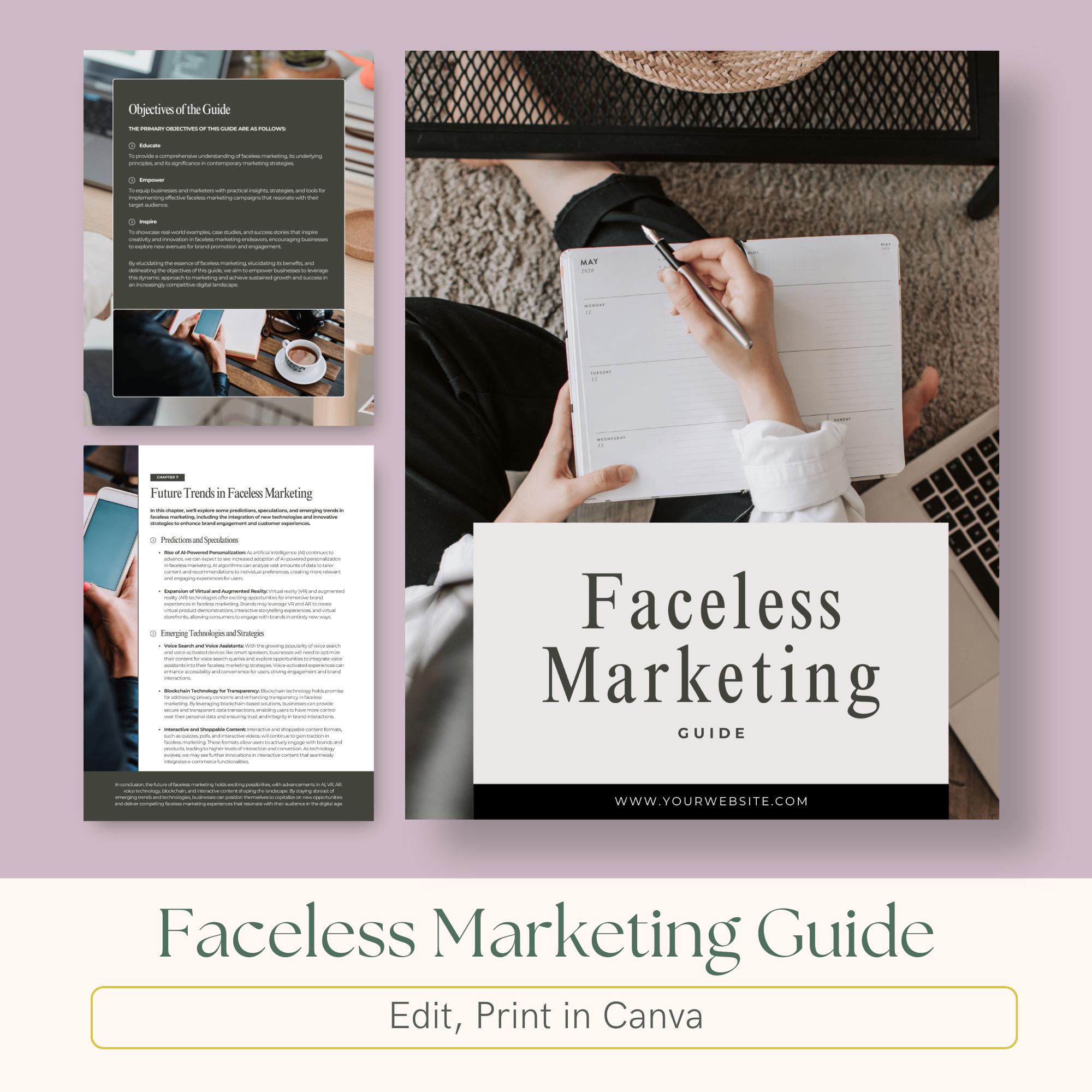 Faceless Marketing Strategy Guide, Marketing Planner, Digital Marketing ...