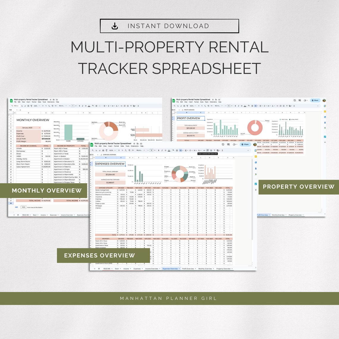 Ultimate Multi-property Rental Tracker, Real Estate Investments ...