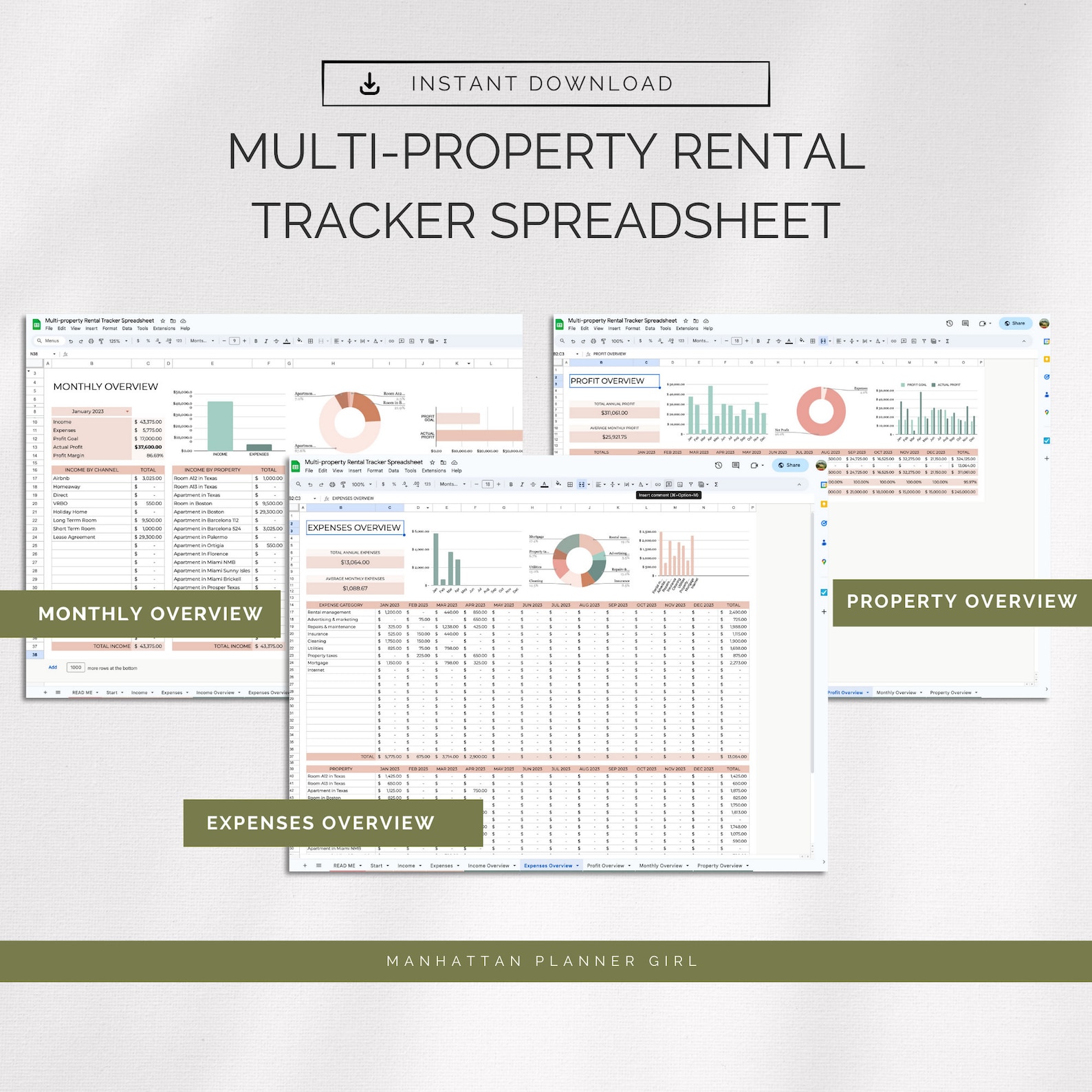 Ultimate Multi-property Rental Tracker, Real Estate Investments ...