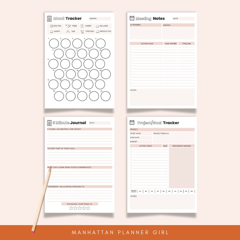 Printable Planner Sheets | Templates for Daily, Monthly, Budget, Life ...
