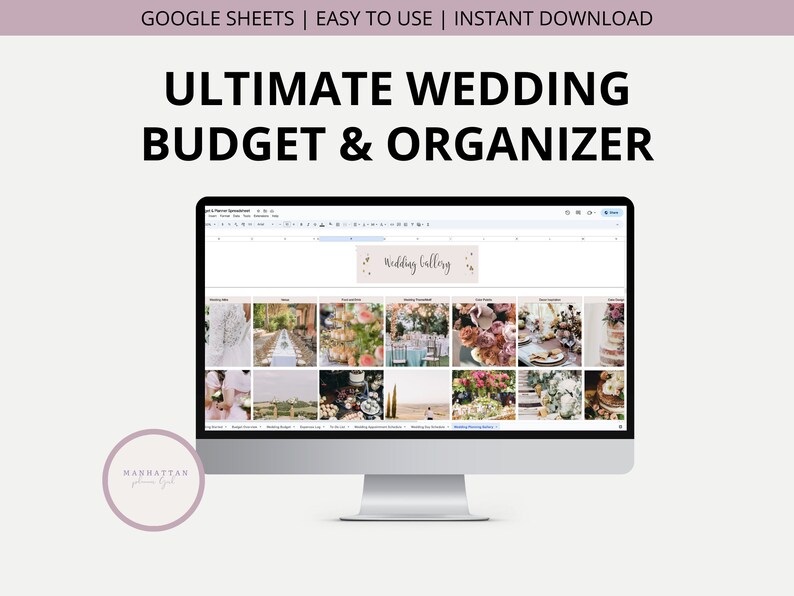 Wedding Budget & Organizer Spreadsheet, Wedding Planner, Wedding ...