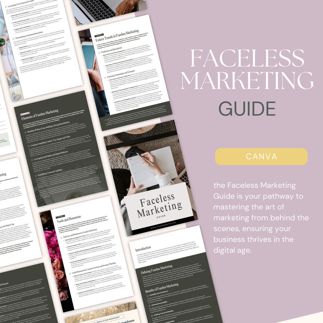 Faceless Marketing Strategy Guide, Marketing Planner, Digital Marketing ...