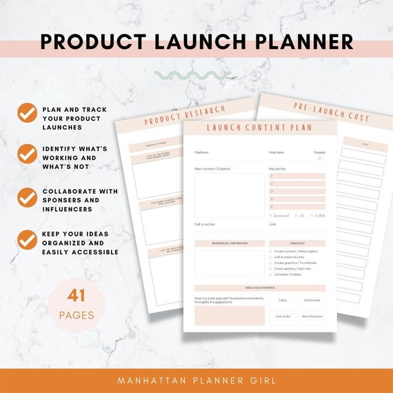 Product Launch Planner Product Marketing Grow Your Biz - Etsy