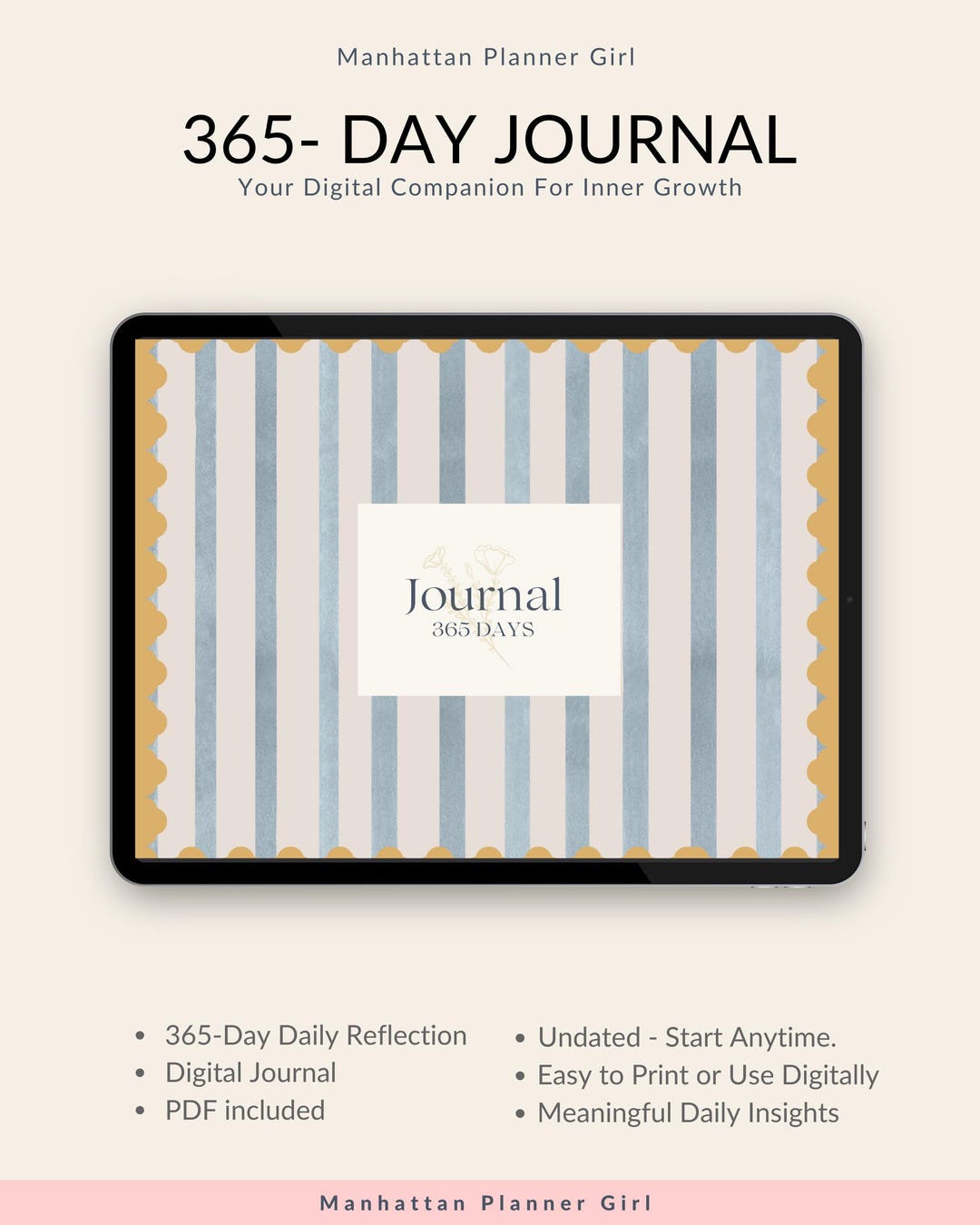 365 Daily Journal Prompts for Self-reflection, Digital Journal Workbook ...