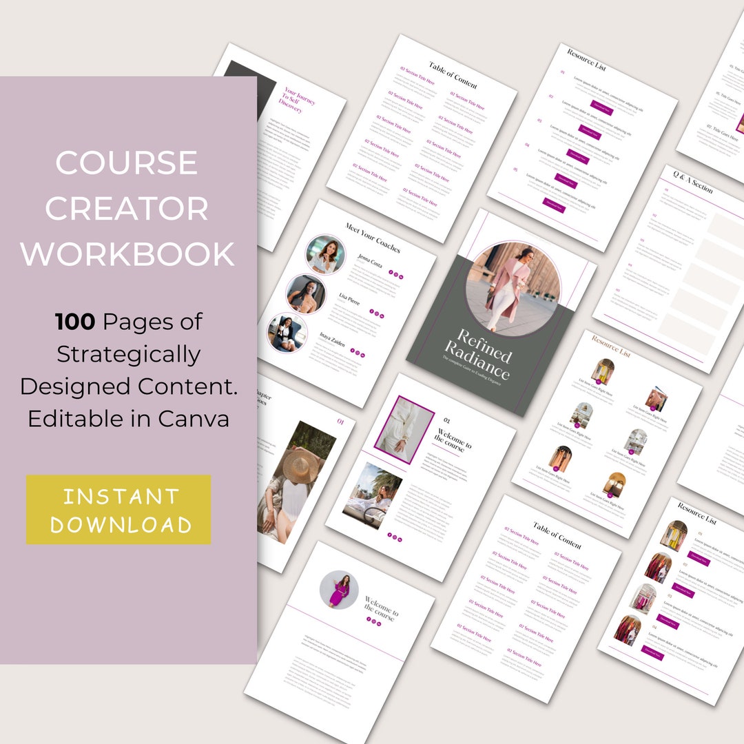 Course Creator Workbook Templates, Masterclass Templates, Coaching ...