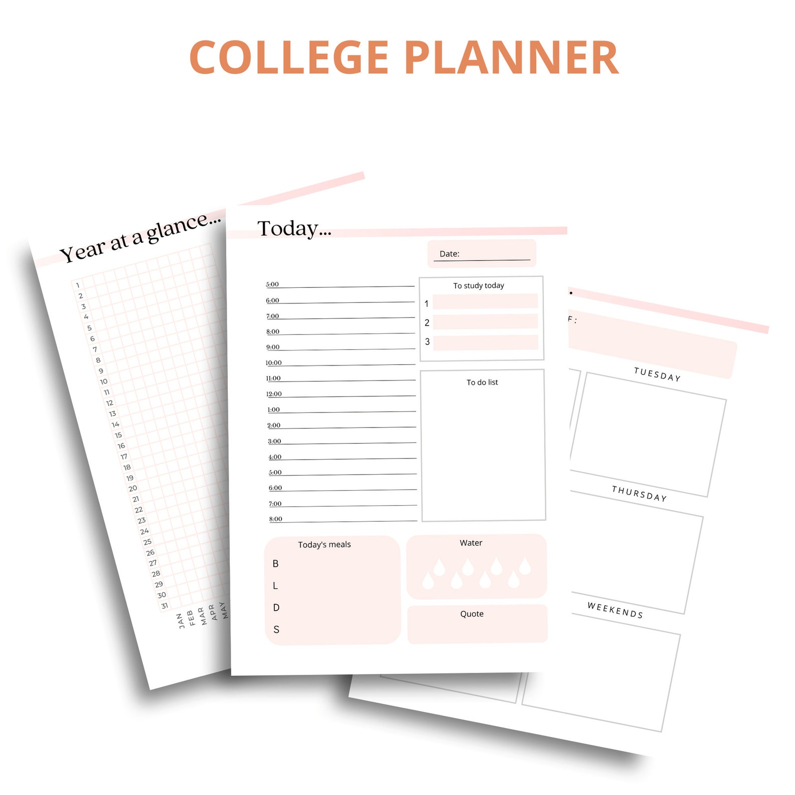 College and University Planner for High School and College Students ...