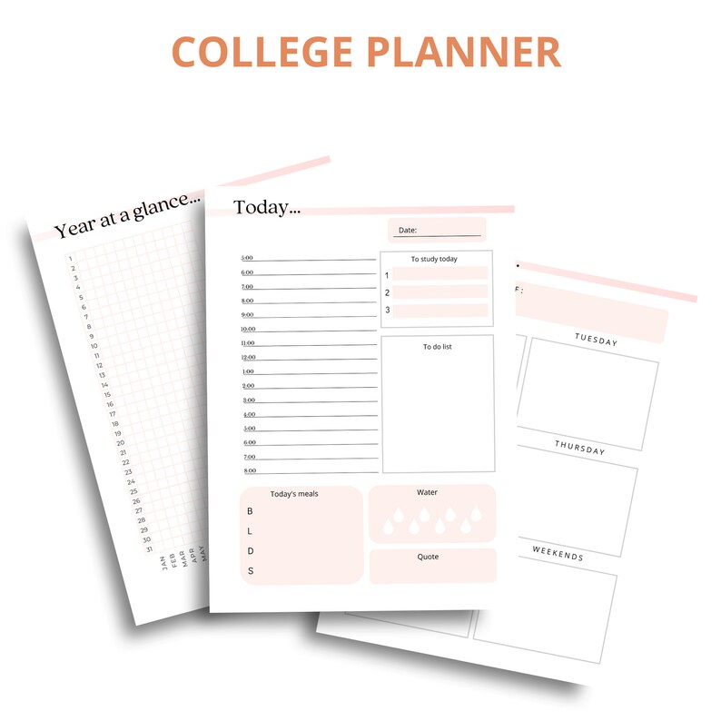 College and University Planner for High School and College Students ...