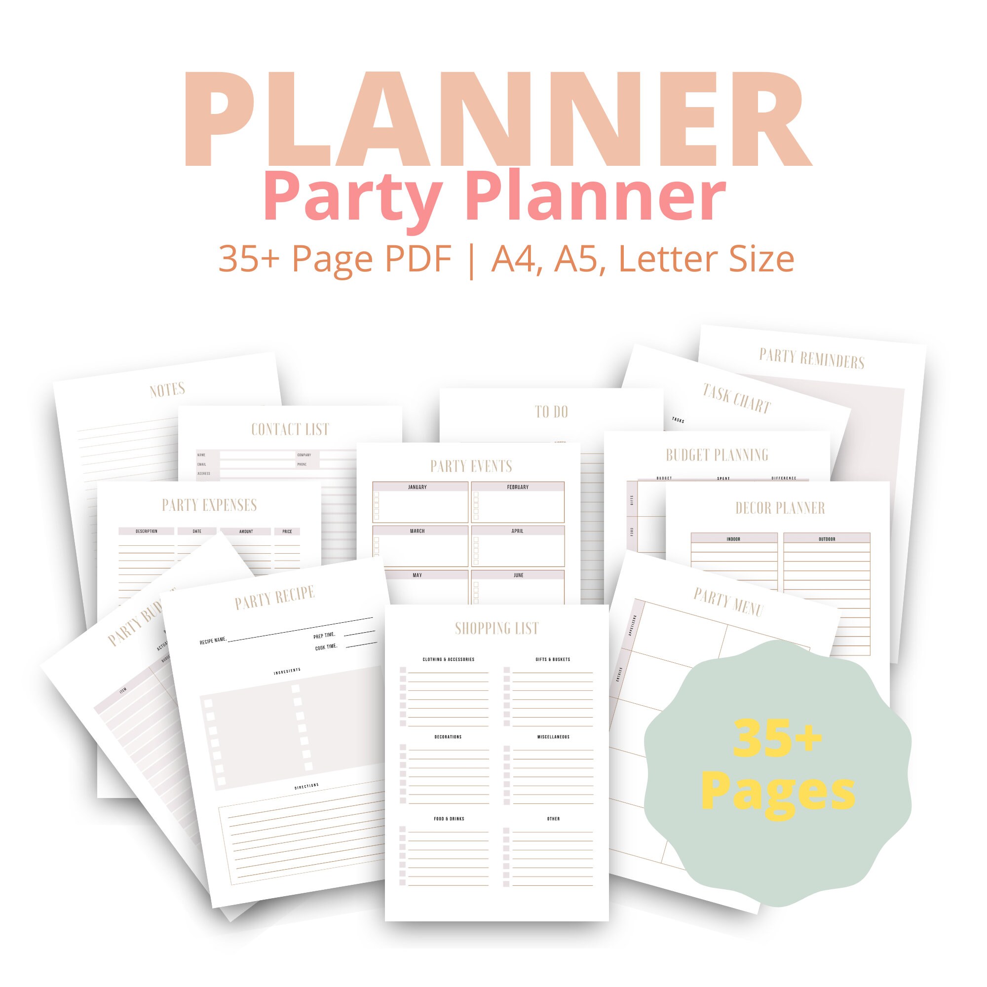 All-in-one Party Planning Guide, Birthday Planner, Holiday Planner ...