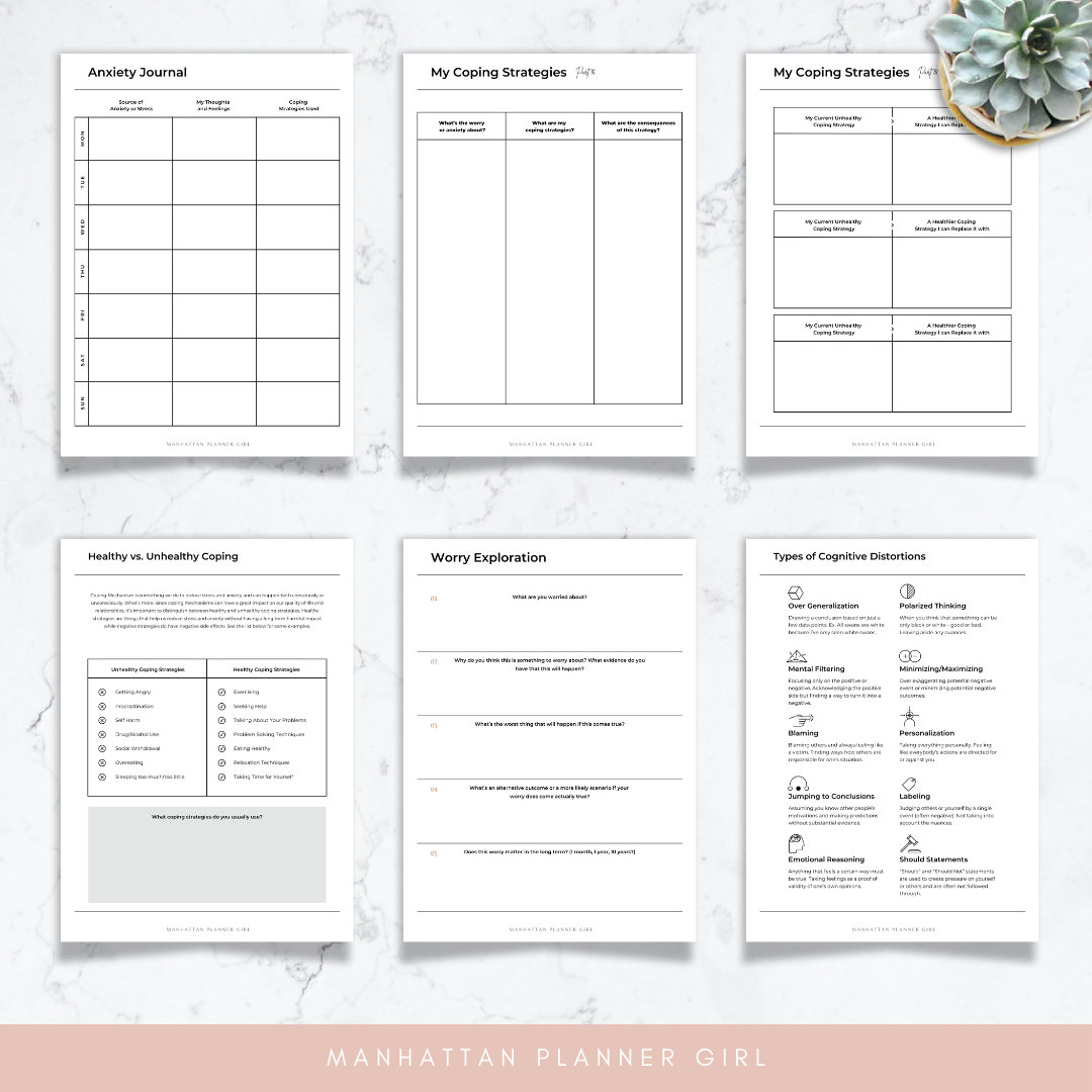 Reduce Anxiety and Stress Workbook Calm Your Mind and - Etsy