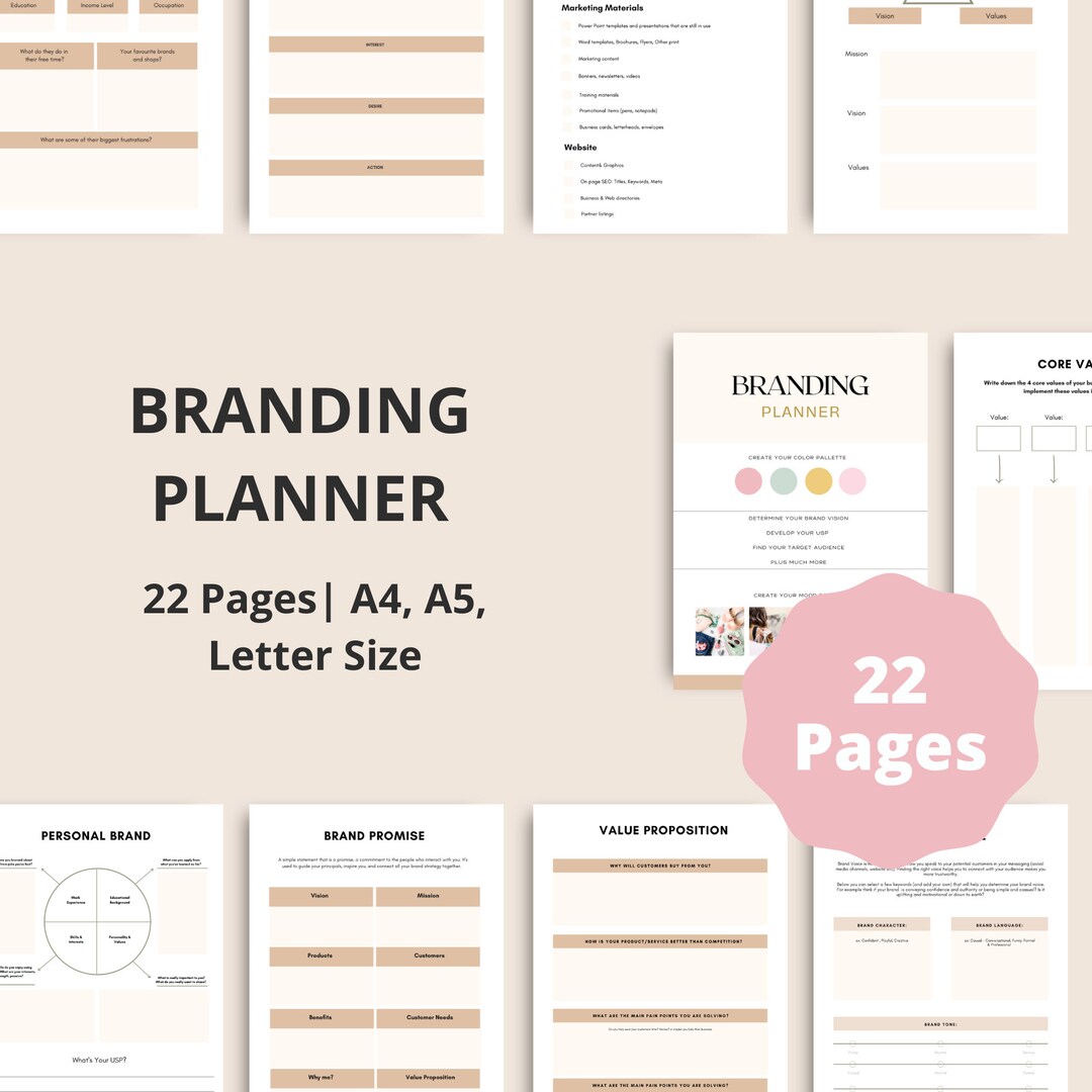 Branding Planner, Build Your Brand Template, Perfect for Start-ups and ...