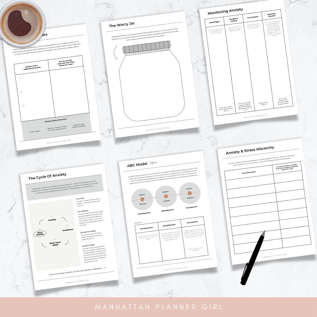 Reduce Anxiety and Stress Workbook Calm Your Mind and - Etsy