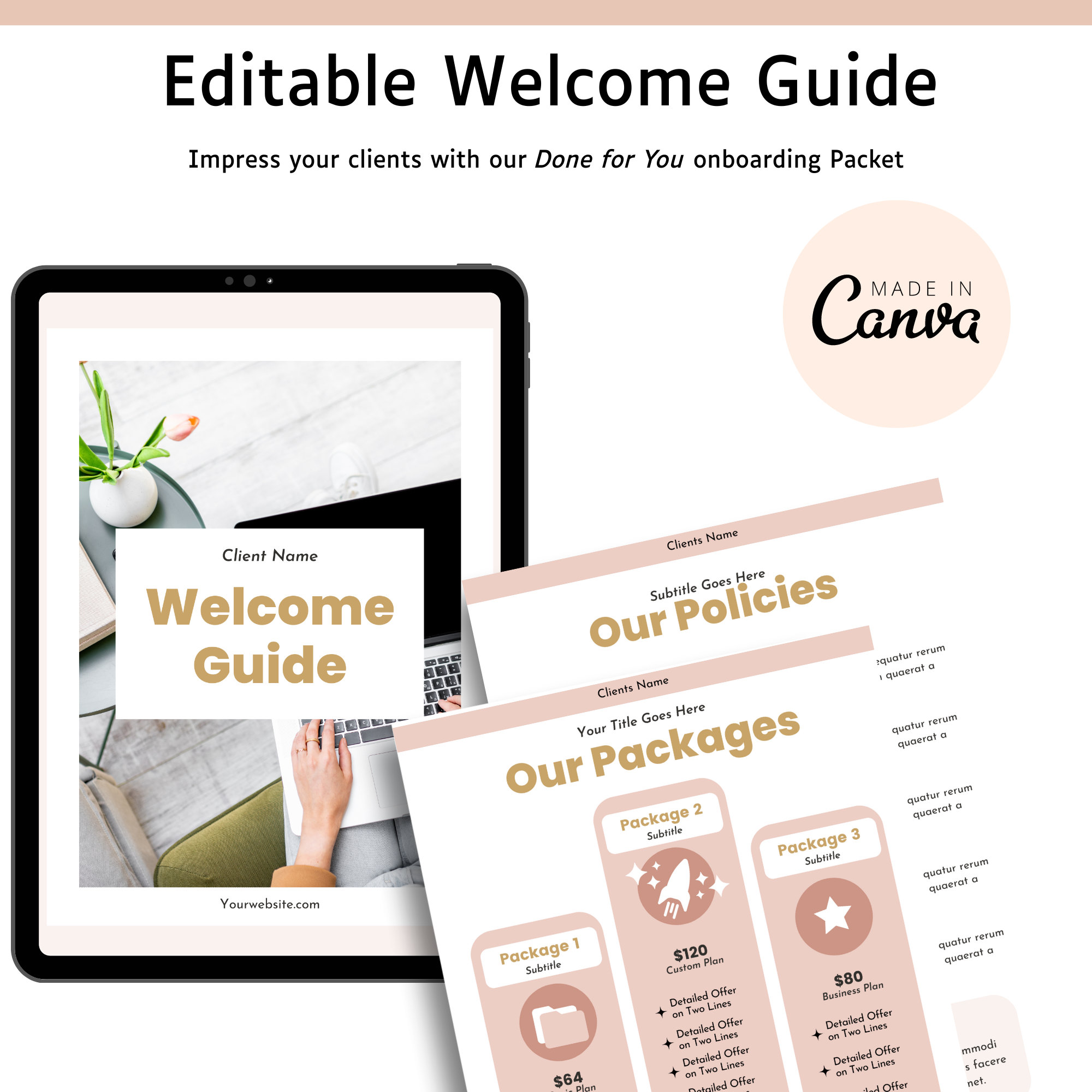 Welcome Guide Packet, Editable Client Onboarding Templates, Toolkit for ...