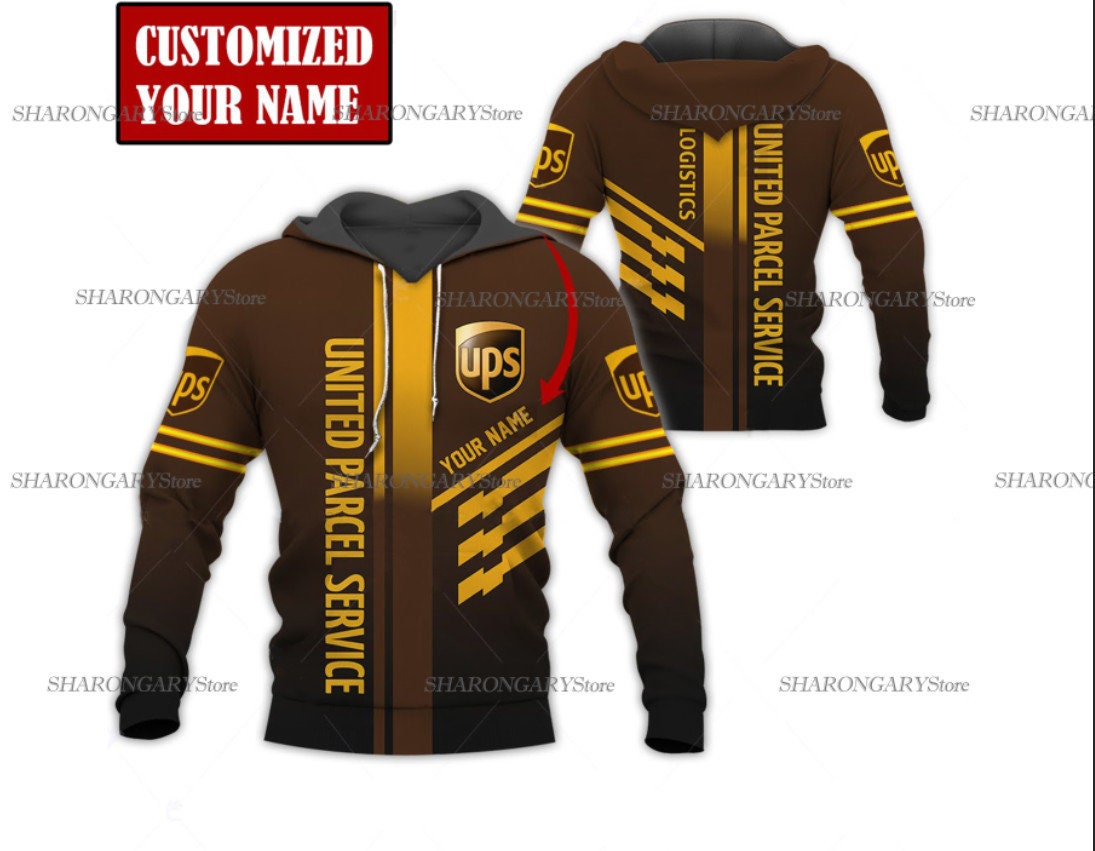 UPS Brown Logo Adult Unisex Hoodie UPS Zip Hoodie Personal | Etsy