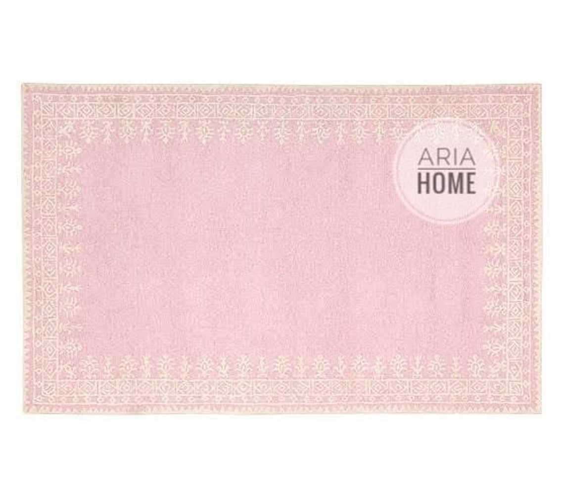 Hand Made Tufted Kids Rug Modern Tamisa Pink Geometric - Etsy