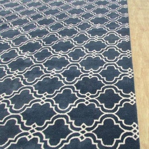 Hand Tufted Scroll Tile Rug Traditional Area Rug Modern Woolen Carpet Rug 8x10 9X12 Wool Area ...