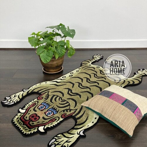 Handmade Tufted Kids Area Rug Tiger Blue Rug Designer Rug 2x3 | Etsy