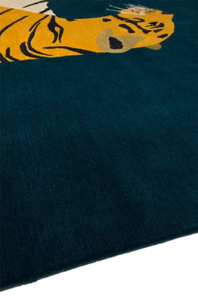 Handmade Tufted Kids Area Rug Tiger Blue Rug Designer Rug 2x3 | Etsy