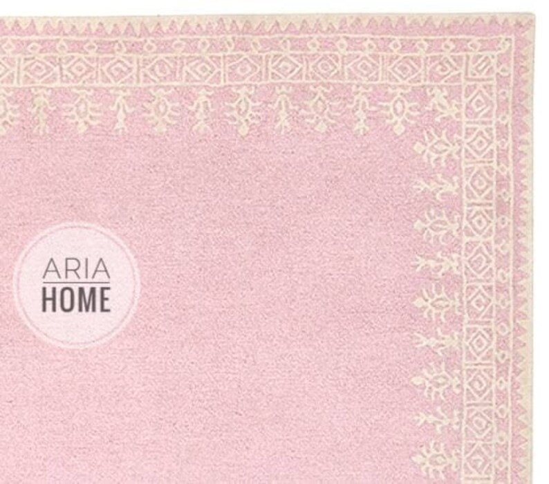 Hand Made Tufted Kids Rug Modern Tamisa Pink Geometric - Etsy