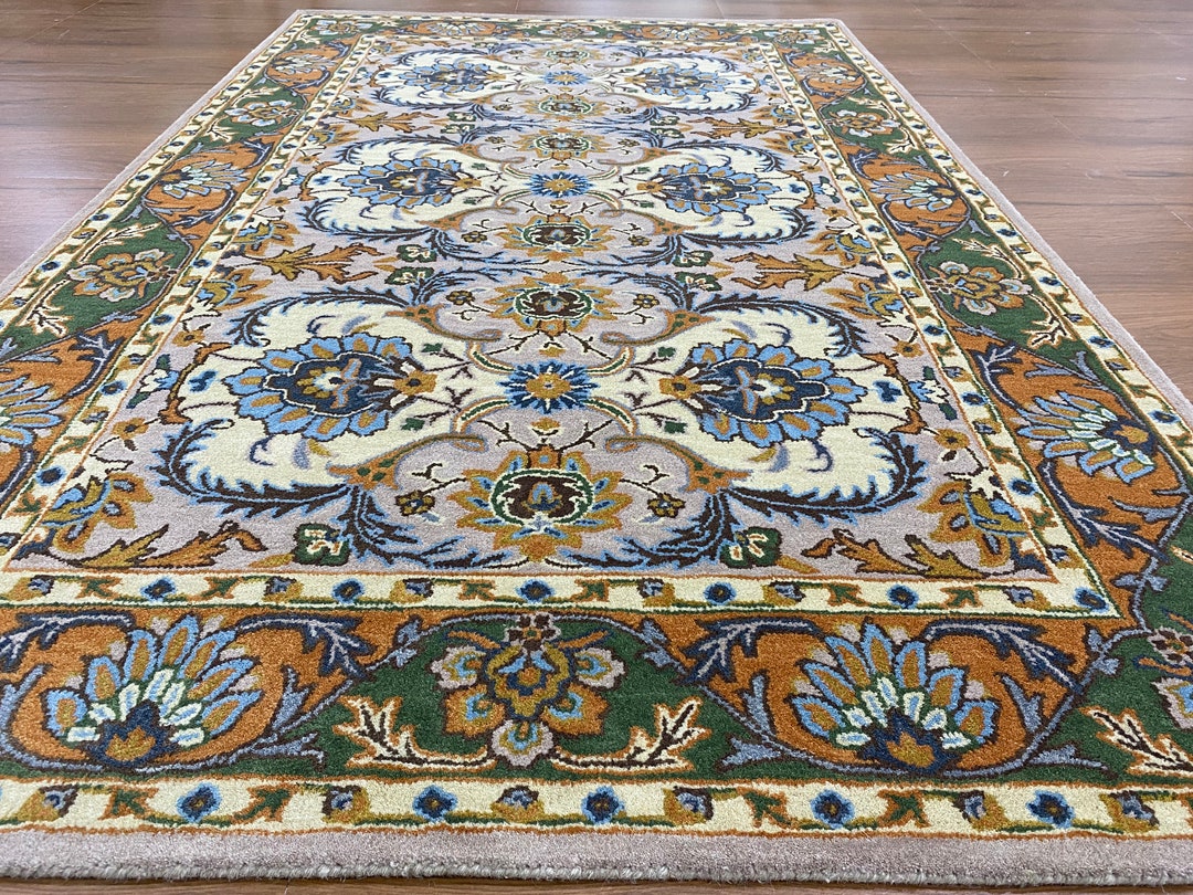 Wool Area Rug Beige Rug Hand Made Tufted Rug Modern Woolen Carpet Area ...