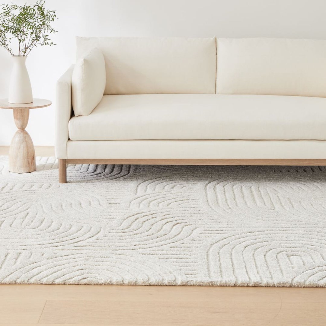 Curved Lines Rug Wool Rug Modern Rug Designer Rug Woolen Carpet Rugs ...