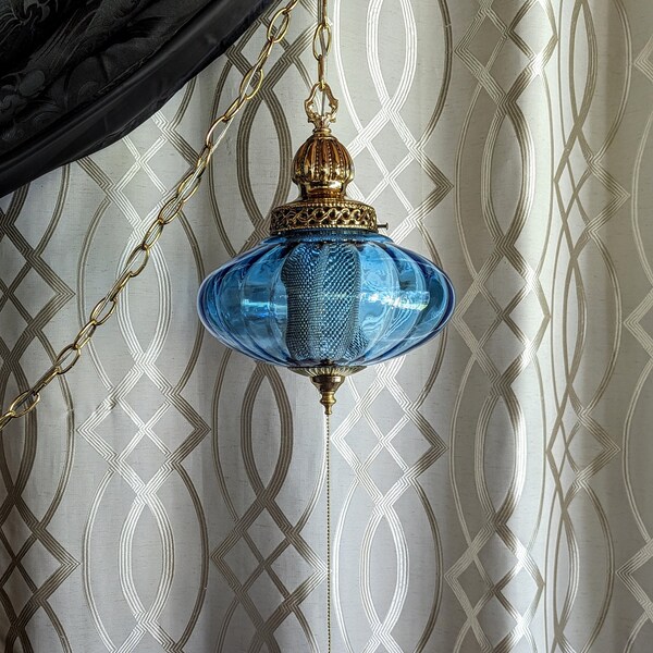 Blue Hanging Pendant Light - Etsy