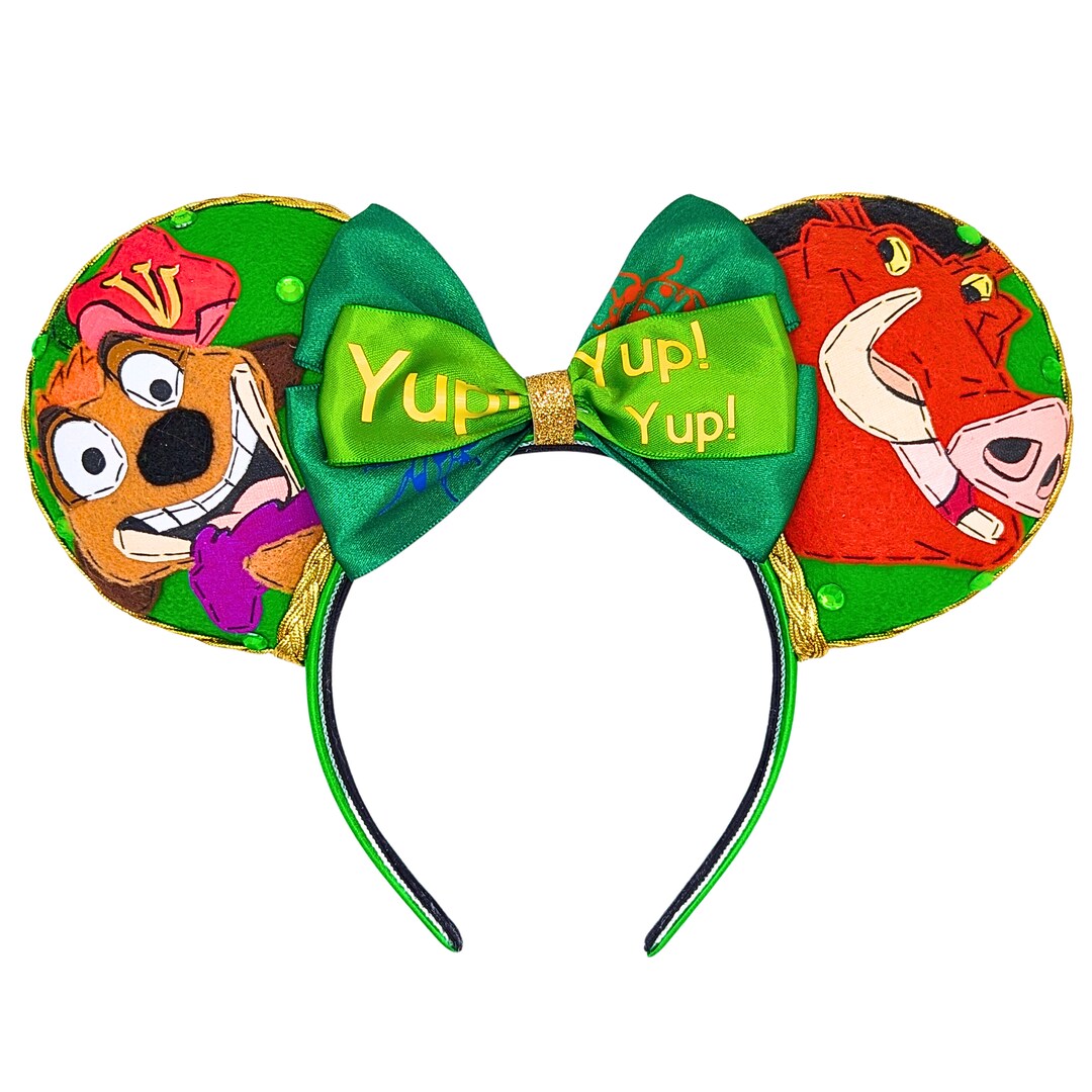 Timon and Pumbaa Lion King 1 1/2 Personal Collection Fabric Mouse Ears ...