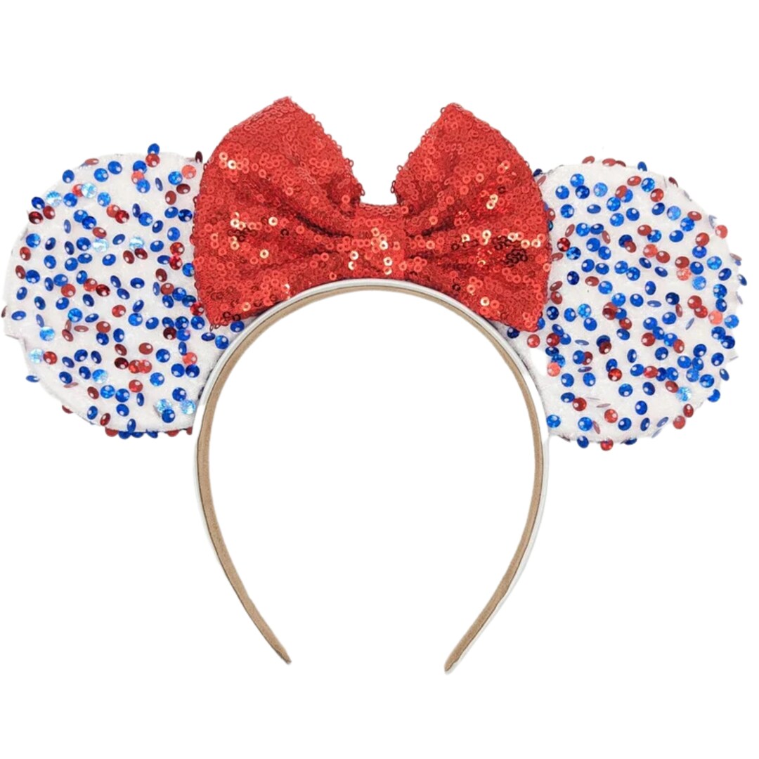 Red Fireworks Velvet Sequin Fabric Mouse Ears - Etsy
