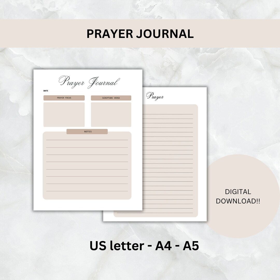 Prayer Journal for Women, Printable Prayer Journal, Daily Journal ...