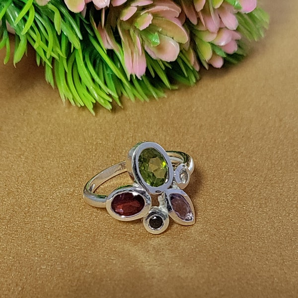 Square Stone Ring - Etsy