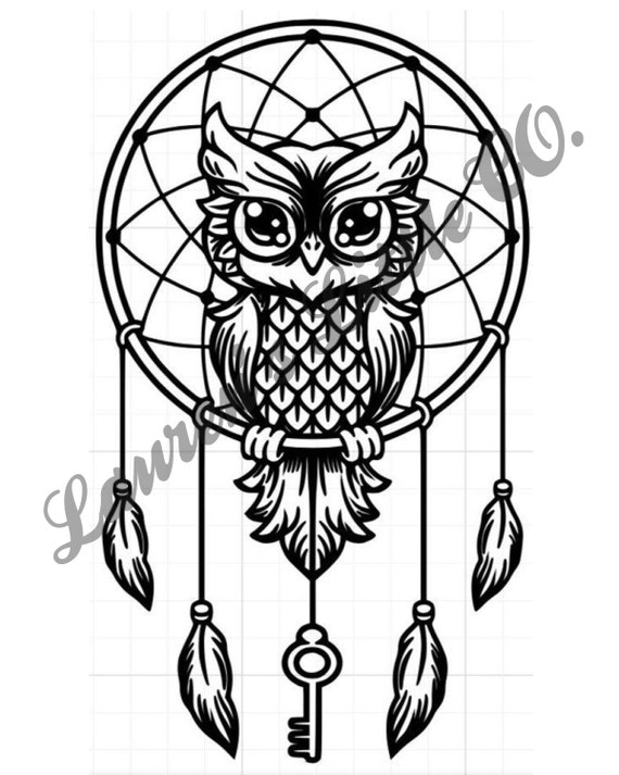 Owl Dream Catcher Drawing