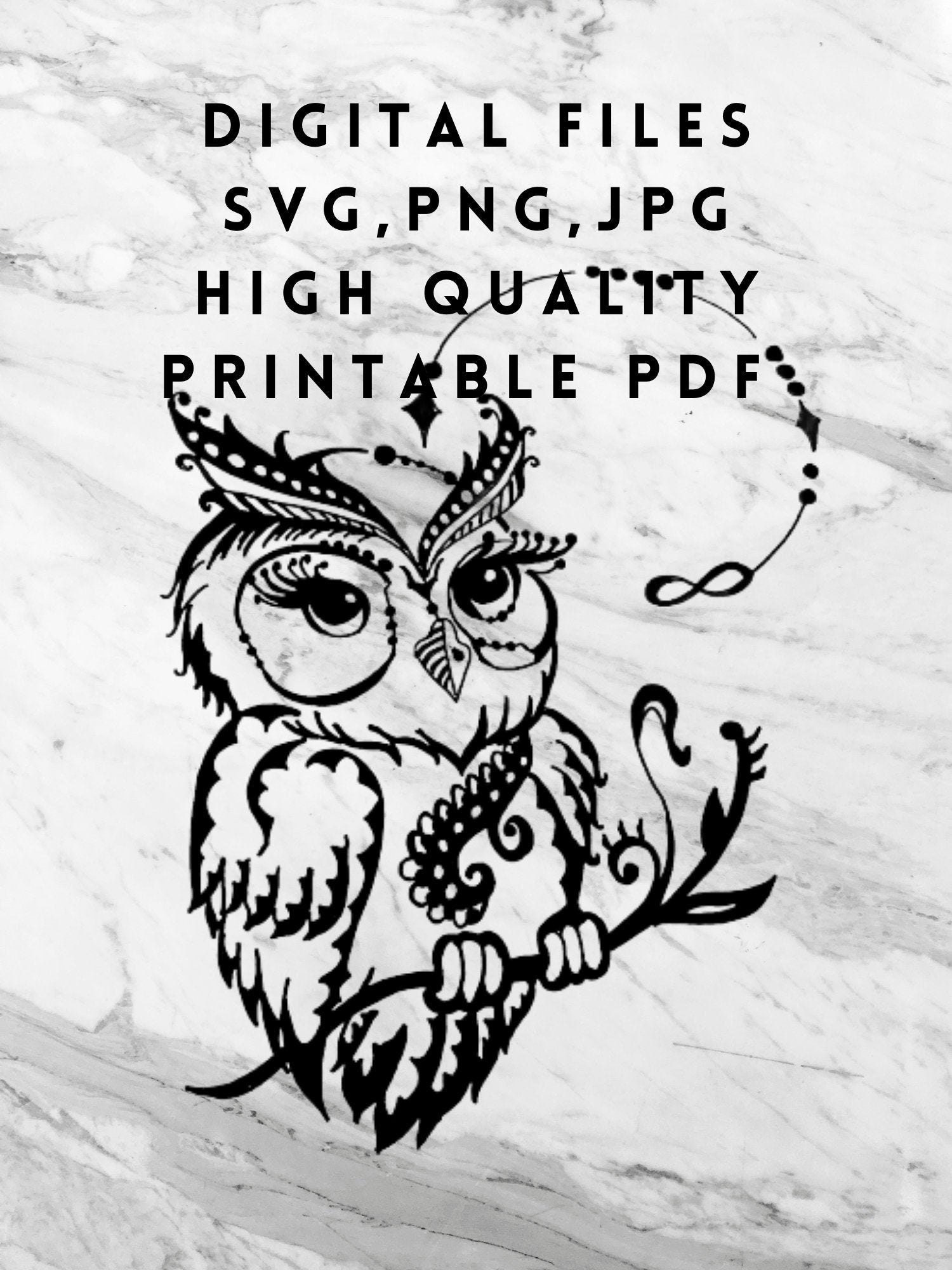 Owl, Digital File, SVG, PNG, JPG and High Quality Pdf - Etsy Canada