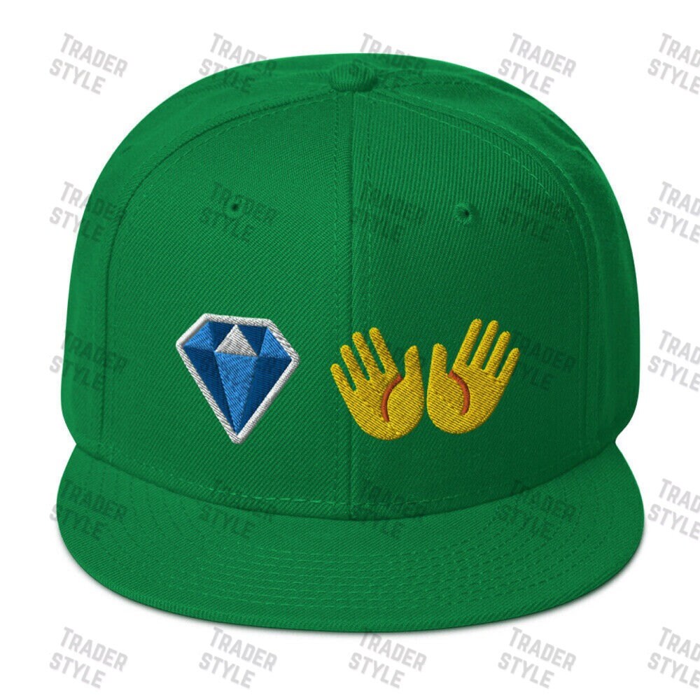 Diamond Hands Emoji Snapback Cap Memes Stock Market Trading Trader Gift ...